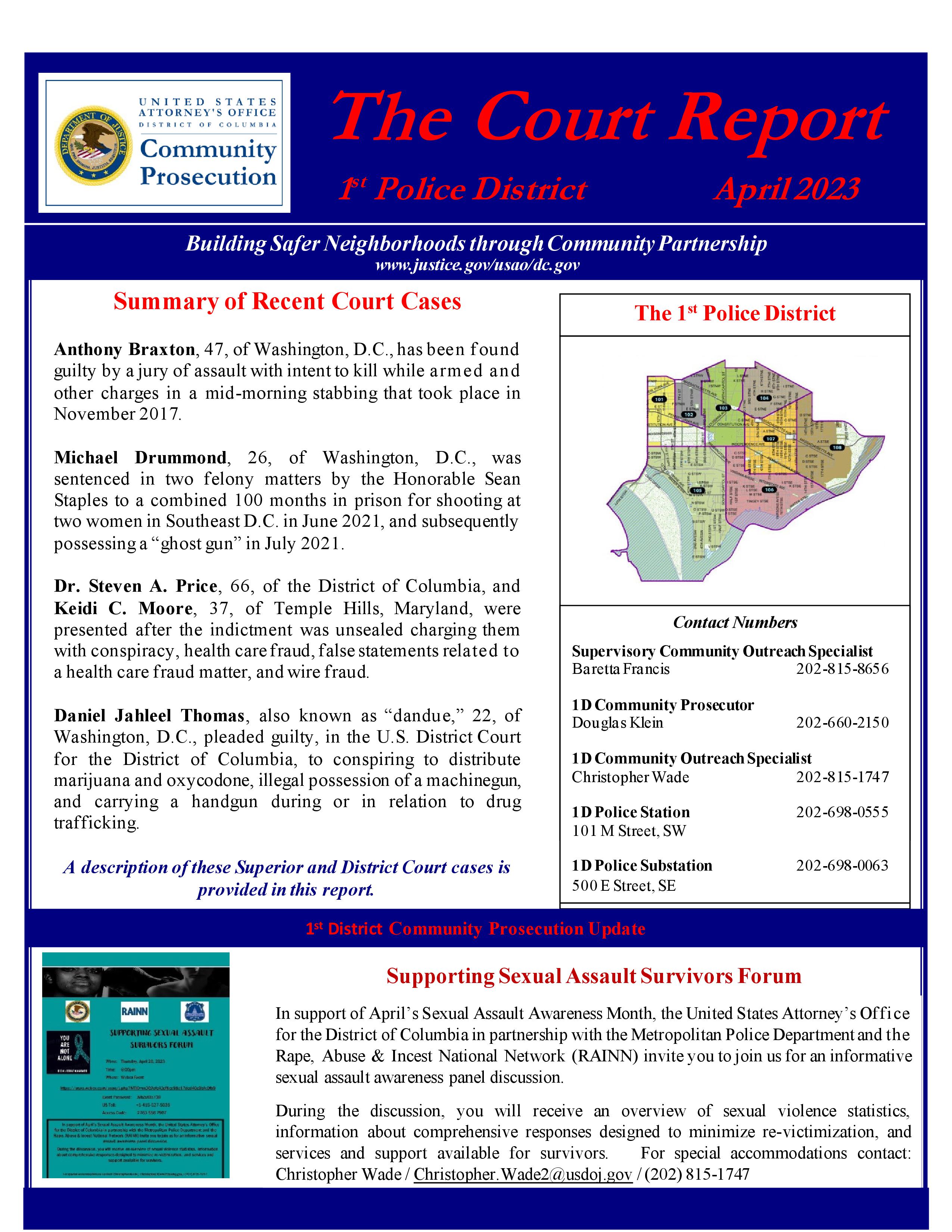 United States Attorney District of Columbia DC Superior and US District ...