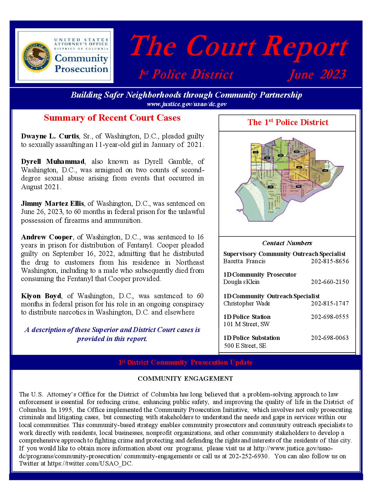 United States Attorney District of Columbia DC Superior and US District ...