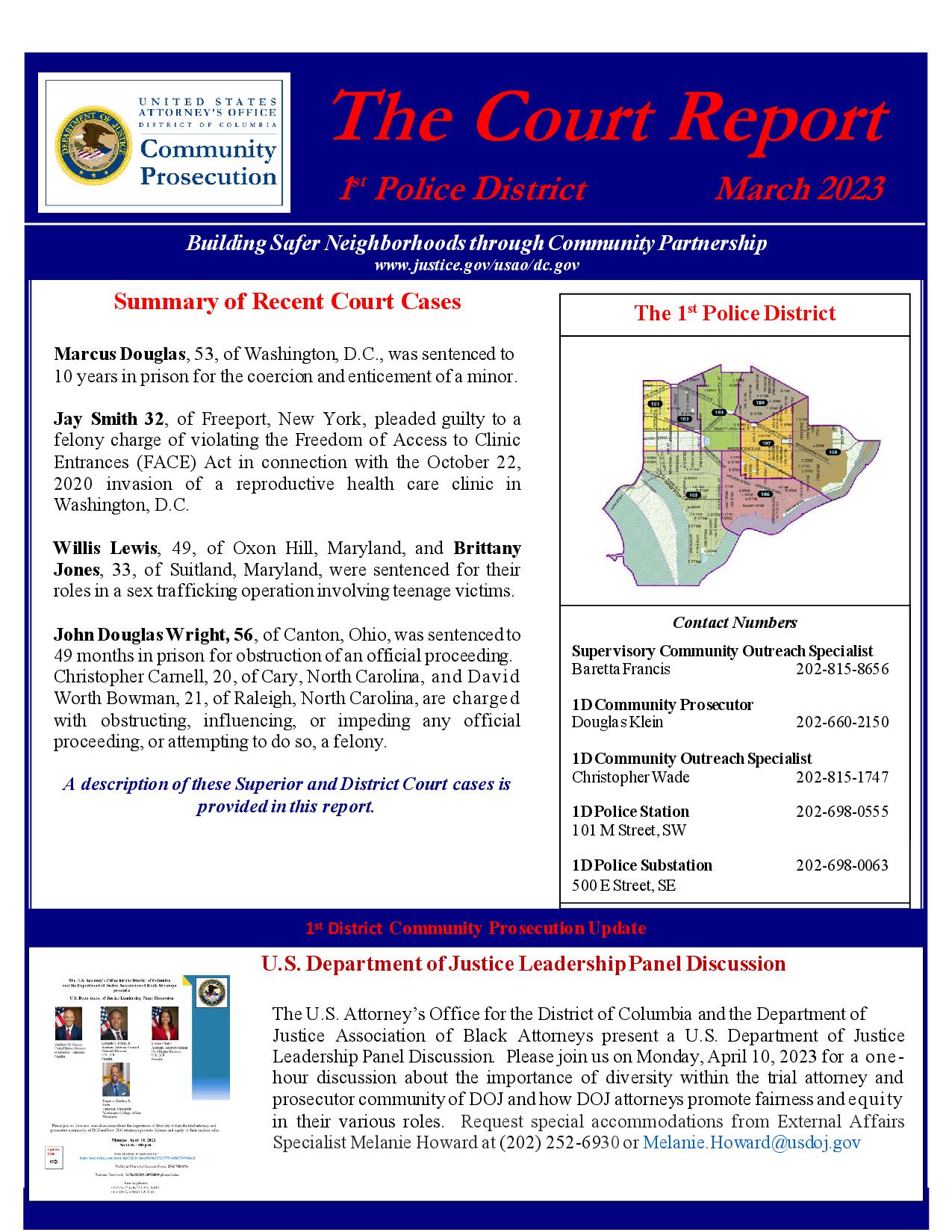 United States Attorney District of Columbia DC Superior and US District ...